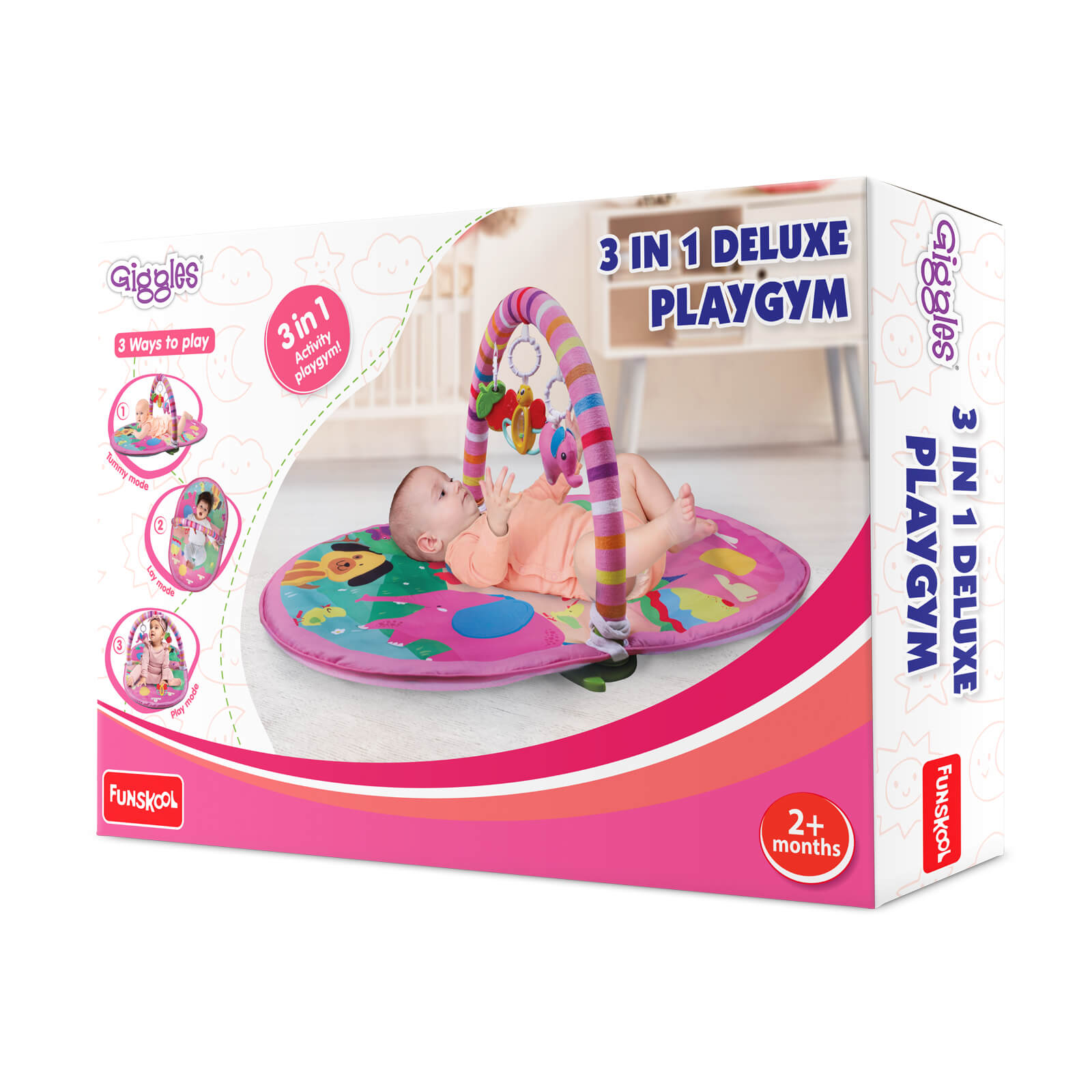 3 IN 1 DELUXE PLAY GYM - PINK - Funskool