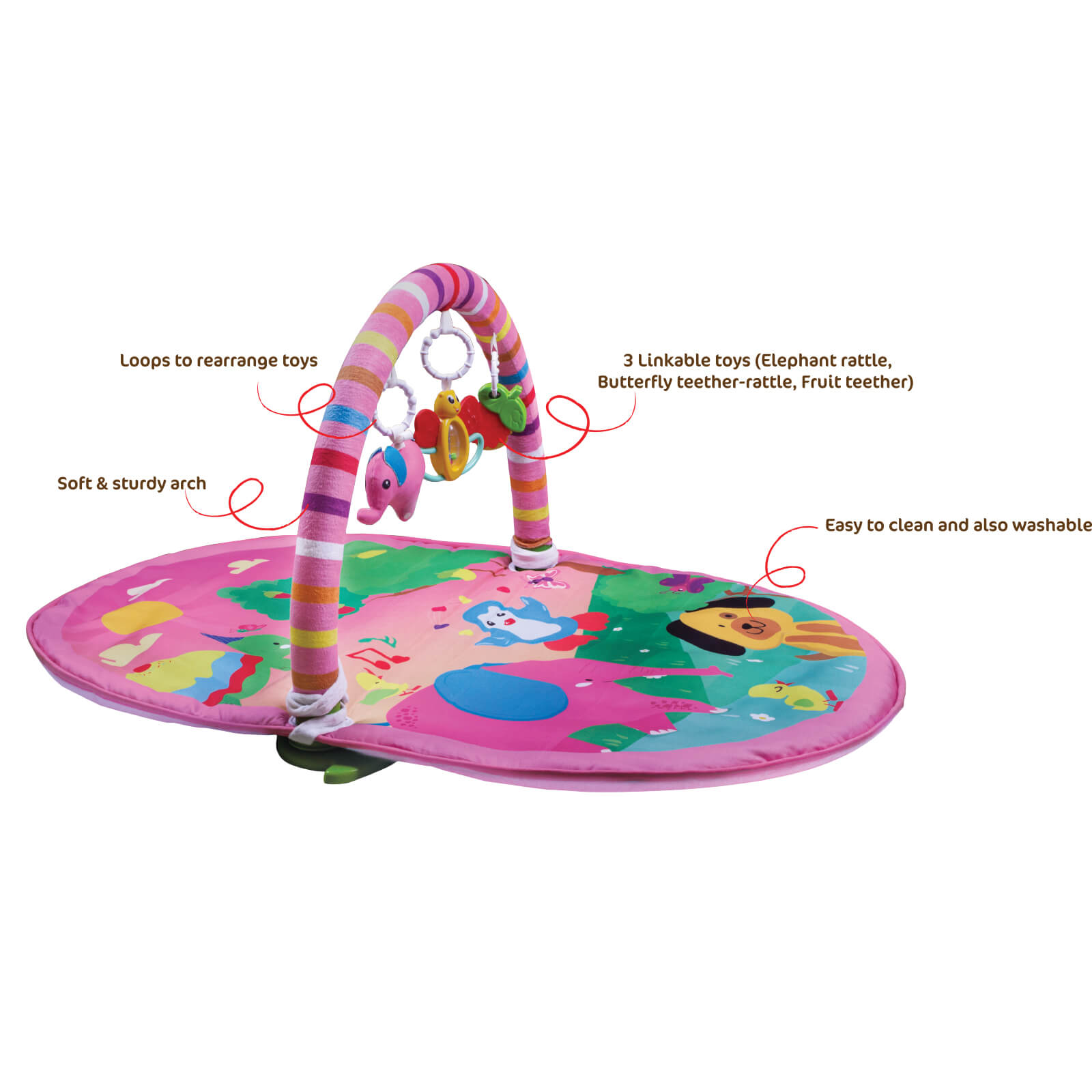 3 IN 1 DELUXE PLAY GYM - PINK - Funskool