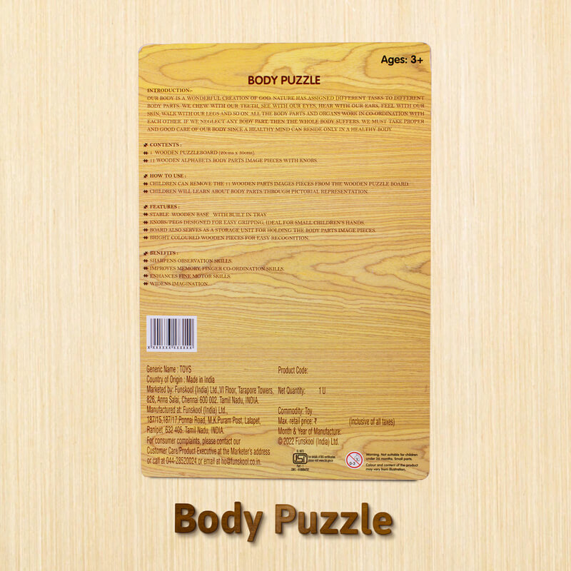BODY PARTS WOODEN PIECES PUZZLE - Funskool