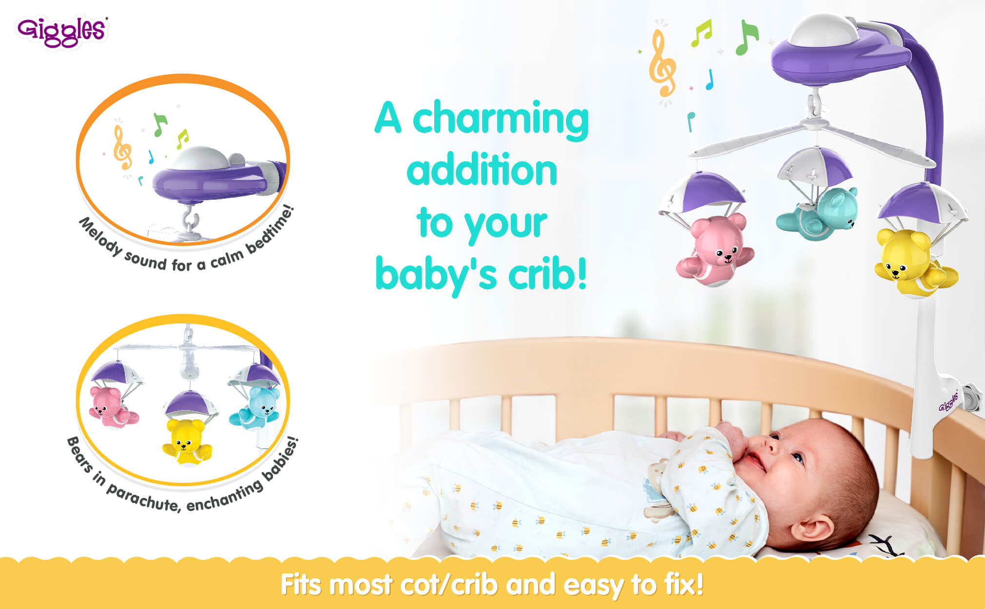 BEAR MELODY CRIB MOBILE - Funskool