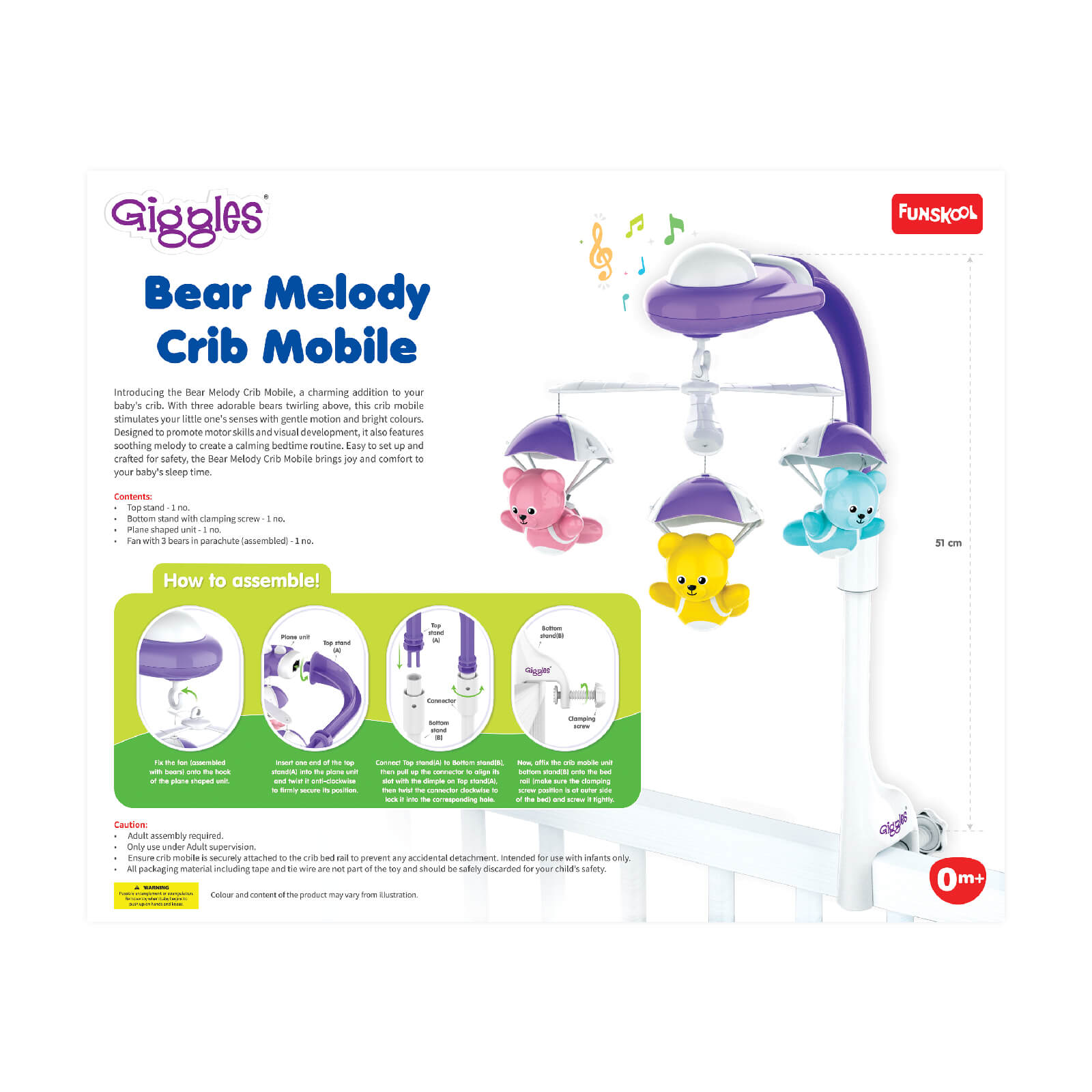 BEAR MELODY CRIB MOBILE - Funskool