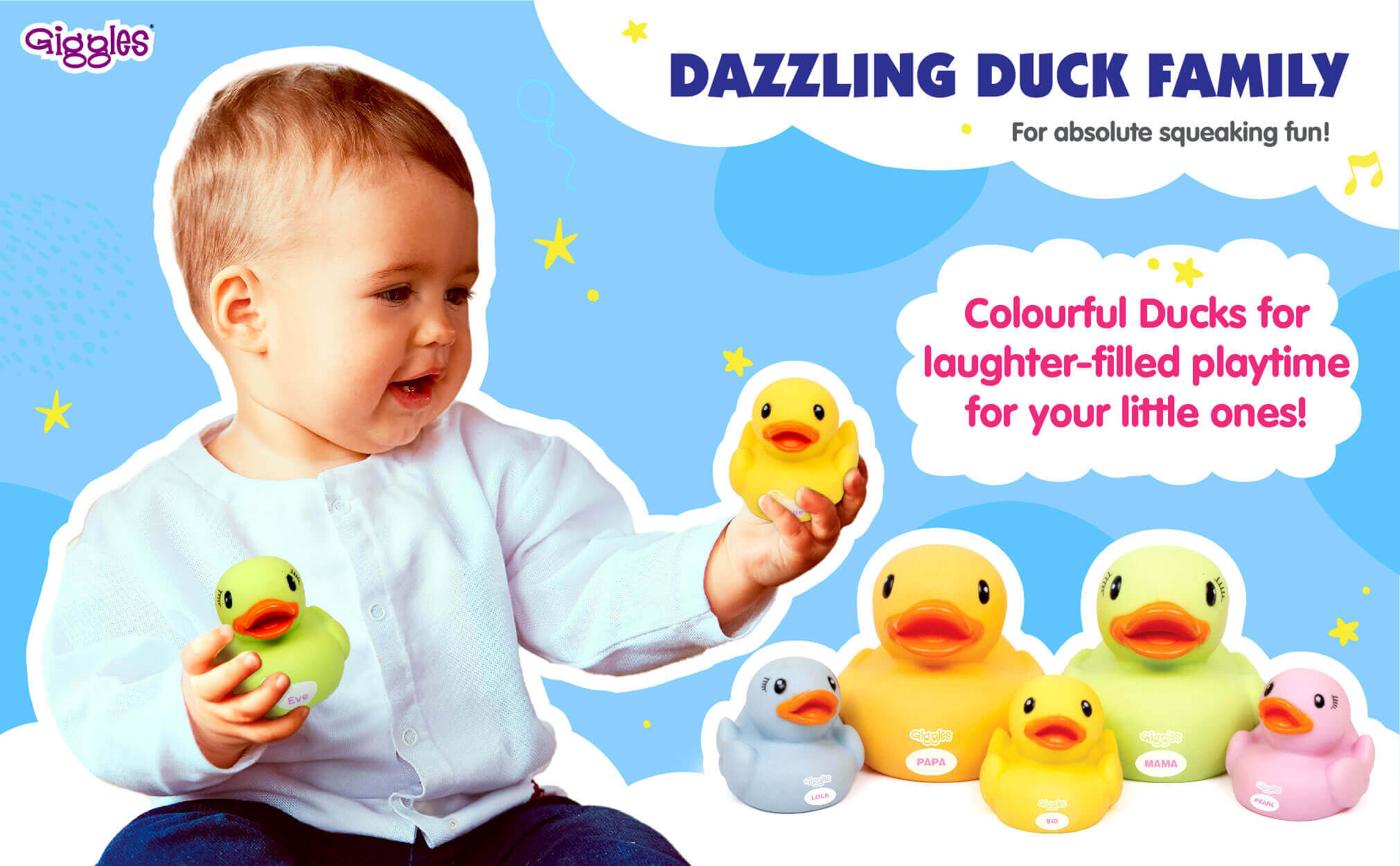 DAZZLING DUCK FAMILY ( SQUEAKERS) - Funskool