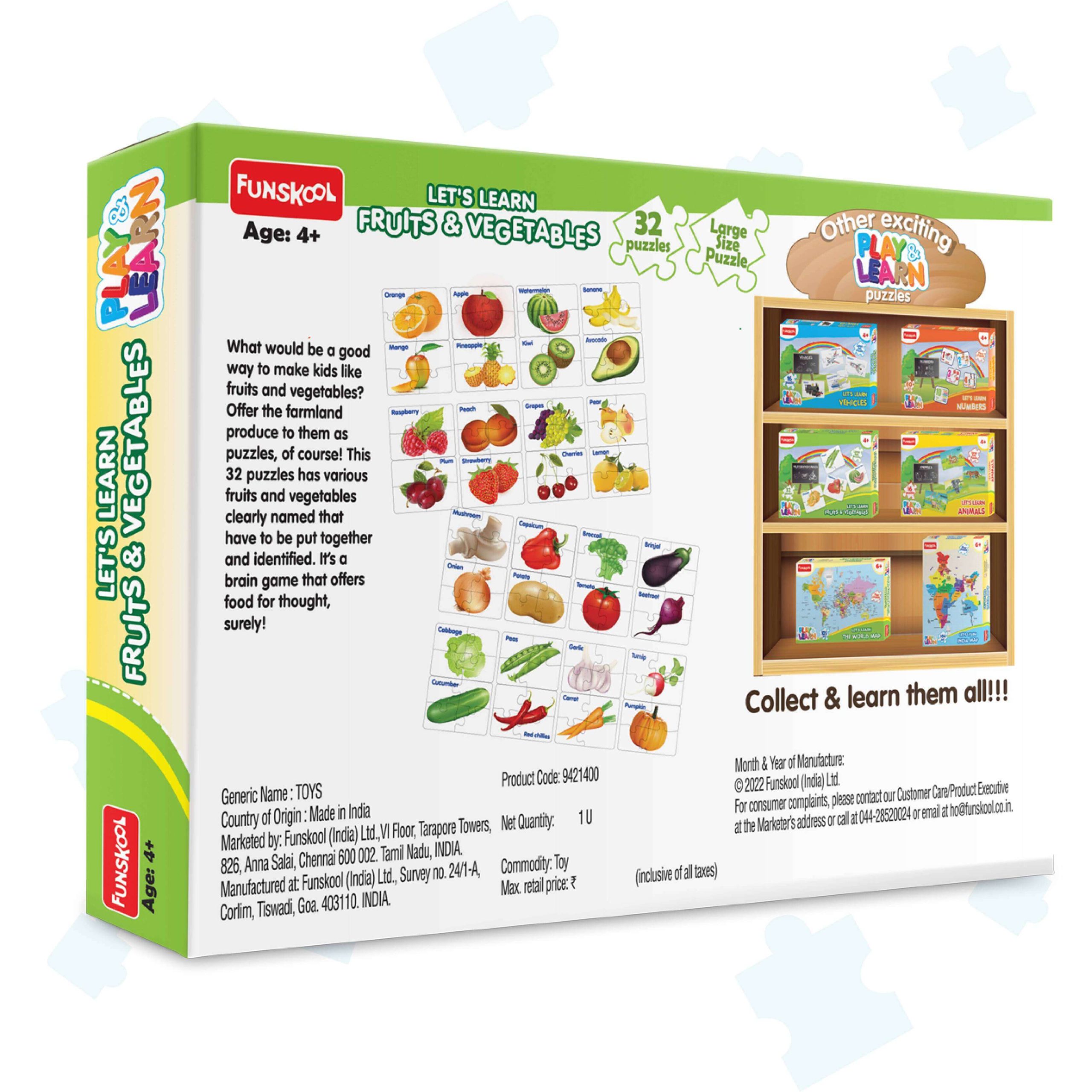 Let's Learn Fruits & Vegetables Puzzle - Funskool