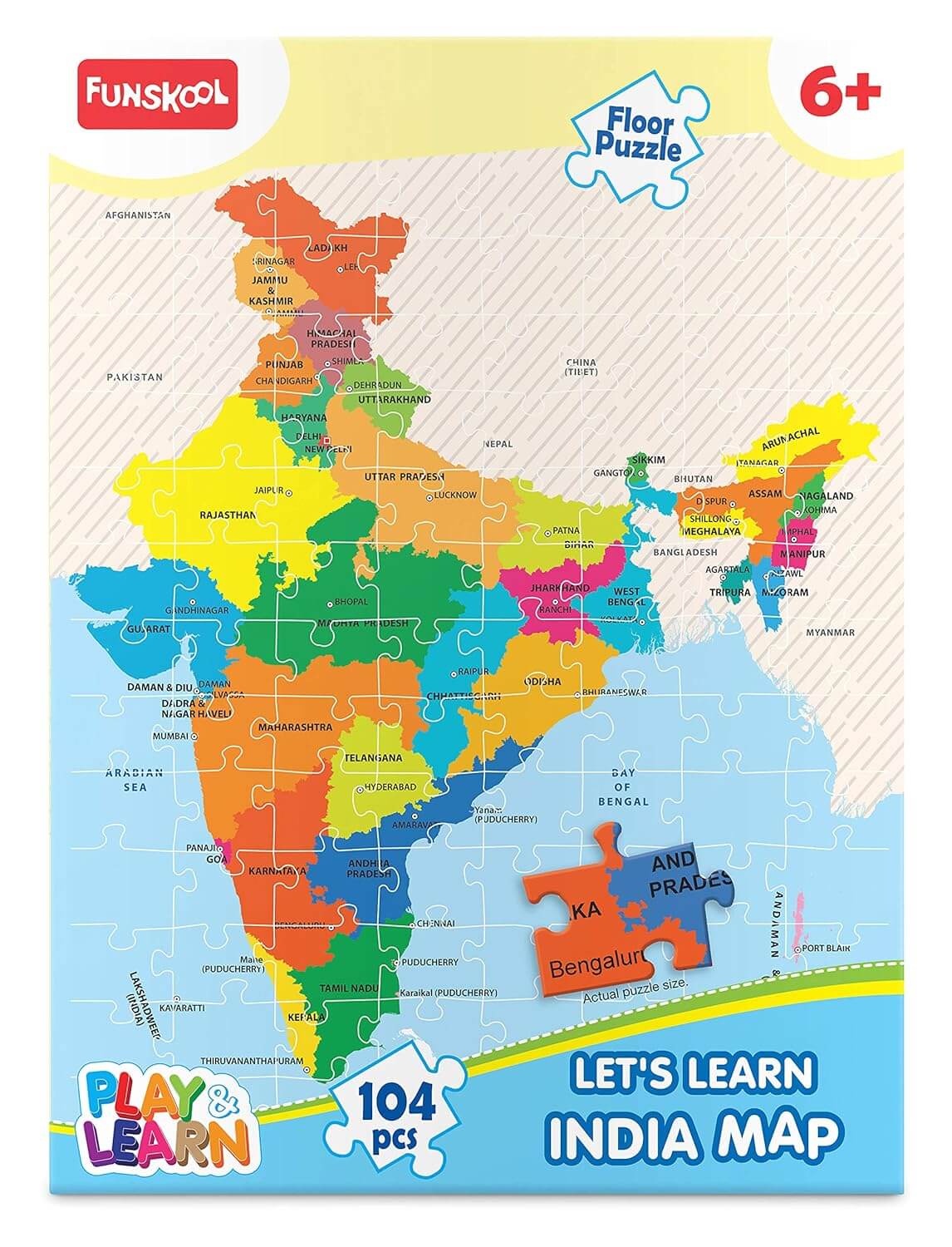 INDIA MAP 48 PIECES PUZZLE - Funskool