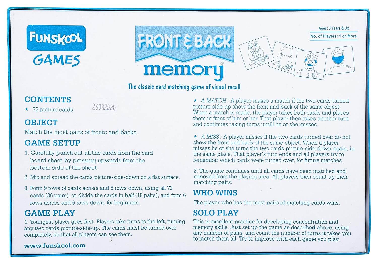 Memory Front & Back - Funskool
