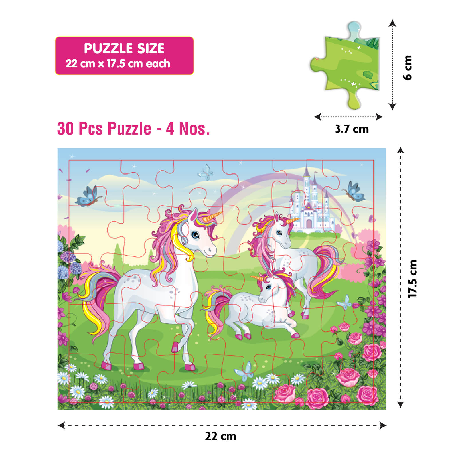 Unicorn 4 in 1 puzzle - Funskool