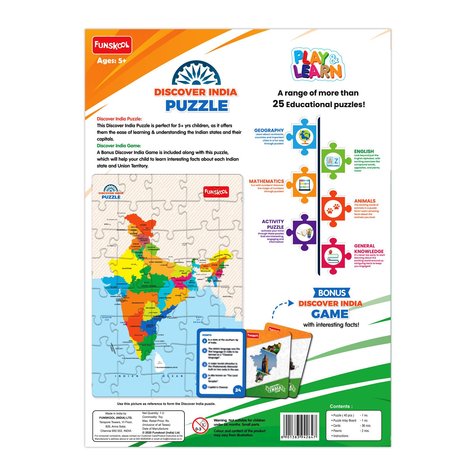Discover India Puzzle - Funskool