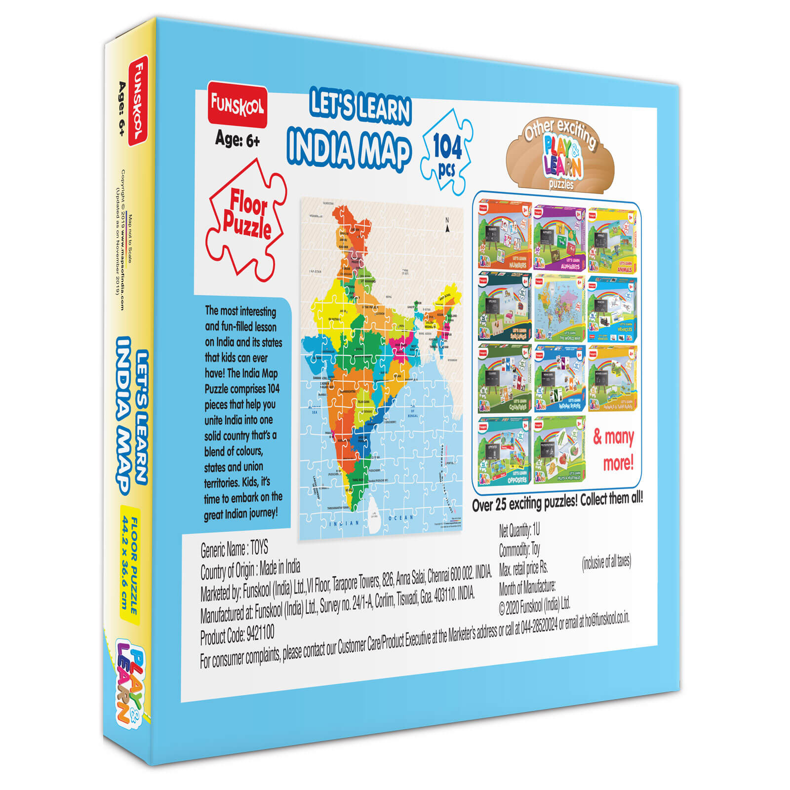 Let's Learn India Map Puzzle - Funskool