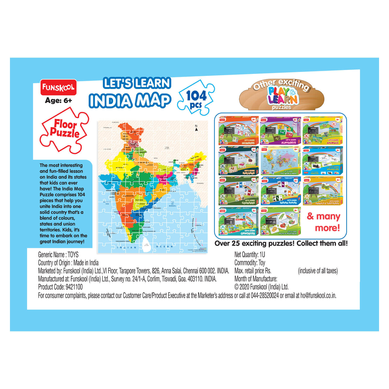 Let's Learn India Map Puzzle - Funskool